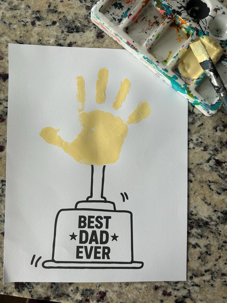 Best Dad Ever Trophy Handprint – Father’s Day Printable PDF – DIY ...