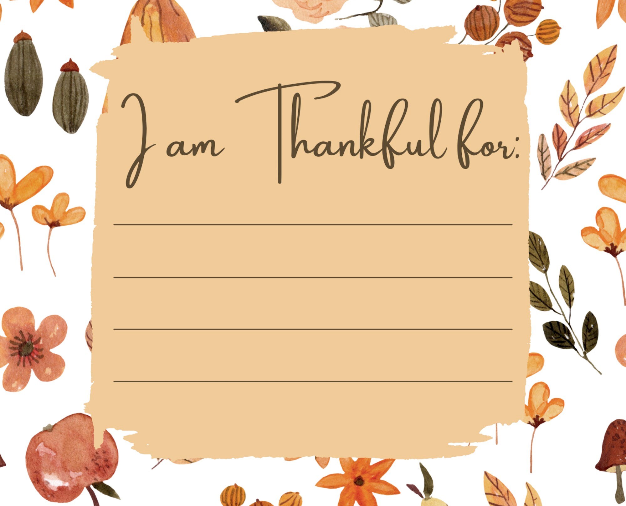 Im Grateful For: A Thanksgiving Table Card Thats as Easy as Pie Instant ...