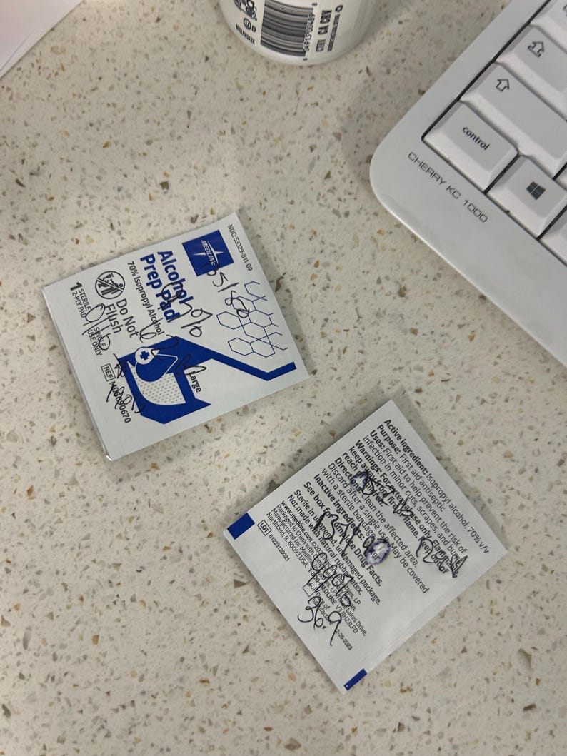 Nurse Vitals Sticky Notes: Alcohol Prep Pad Parody - Funny Nursing Gift ...