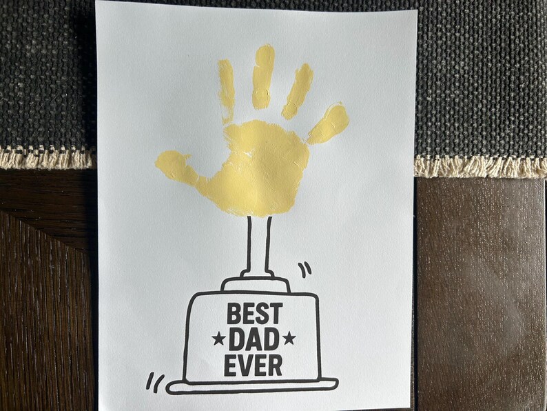 Best Dad Ever Trophy Handprint – Father’s Day Printable PDF – DIY ...