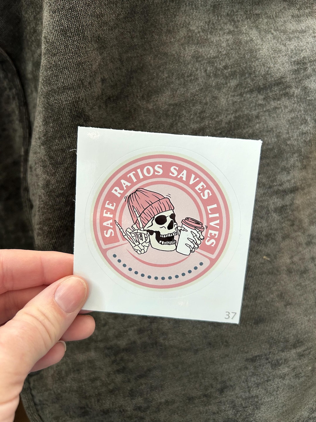 Funny Nurse Skeleton Sticker: Safe Ratios Save Lives - Waterproof Vinyl ...