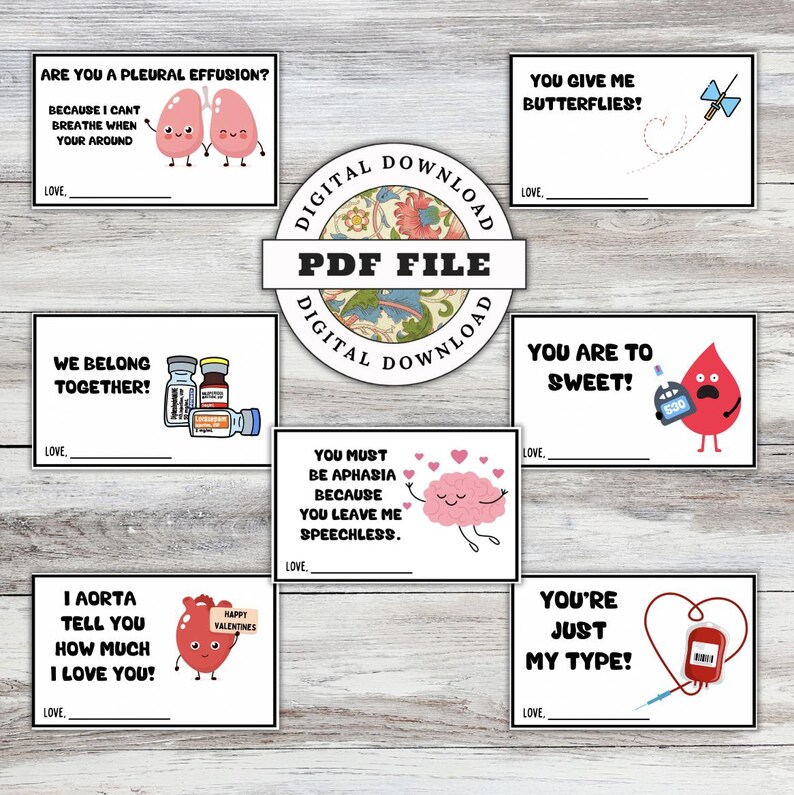Nurse Valentine Cards, Pdf Download, Print at Home, Hilarious, Fun ...
