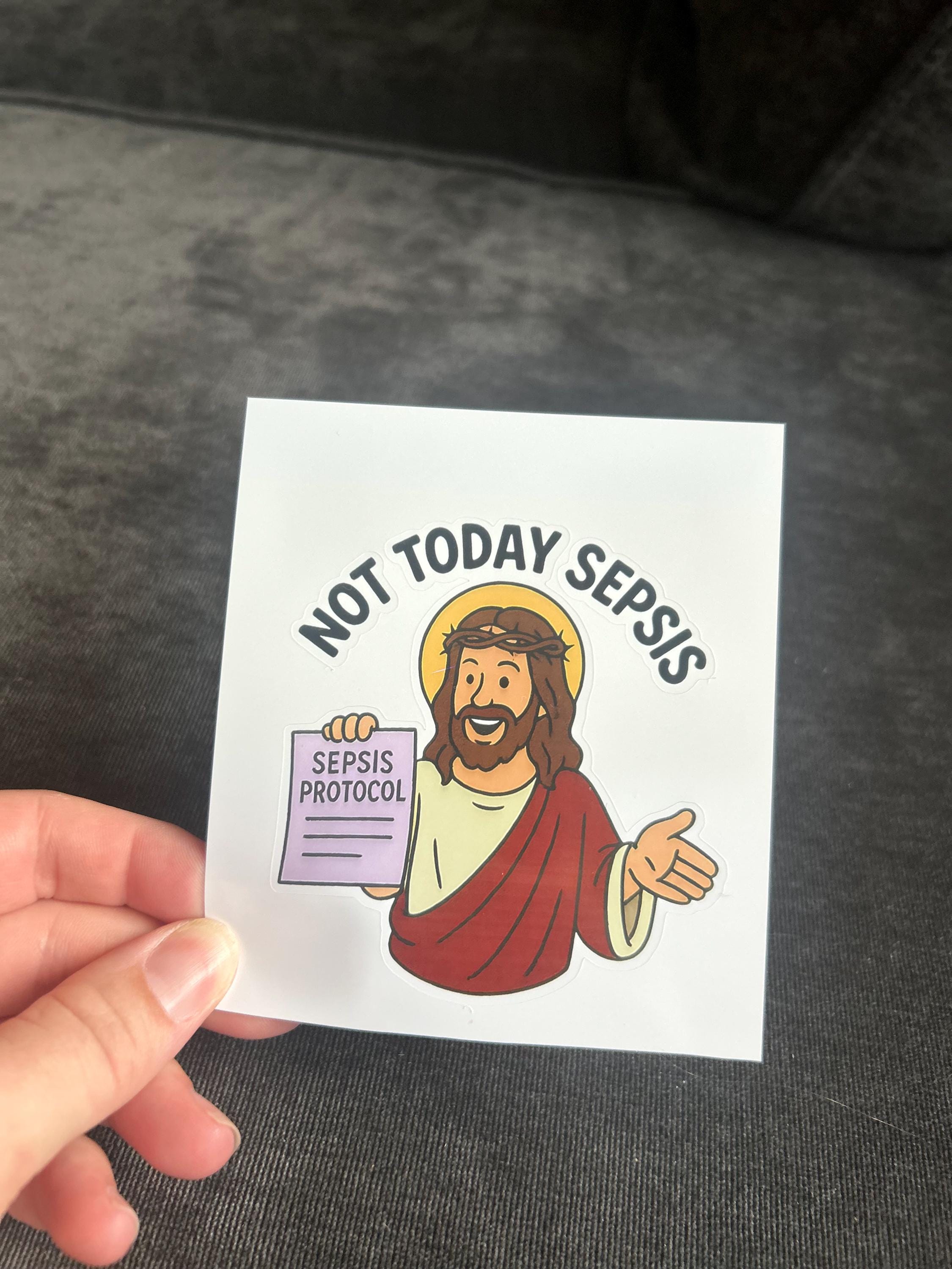 Funny Sepsis Nurse Sticker: Jesus Nursing Humor - Waterproof Decal - Etsy