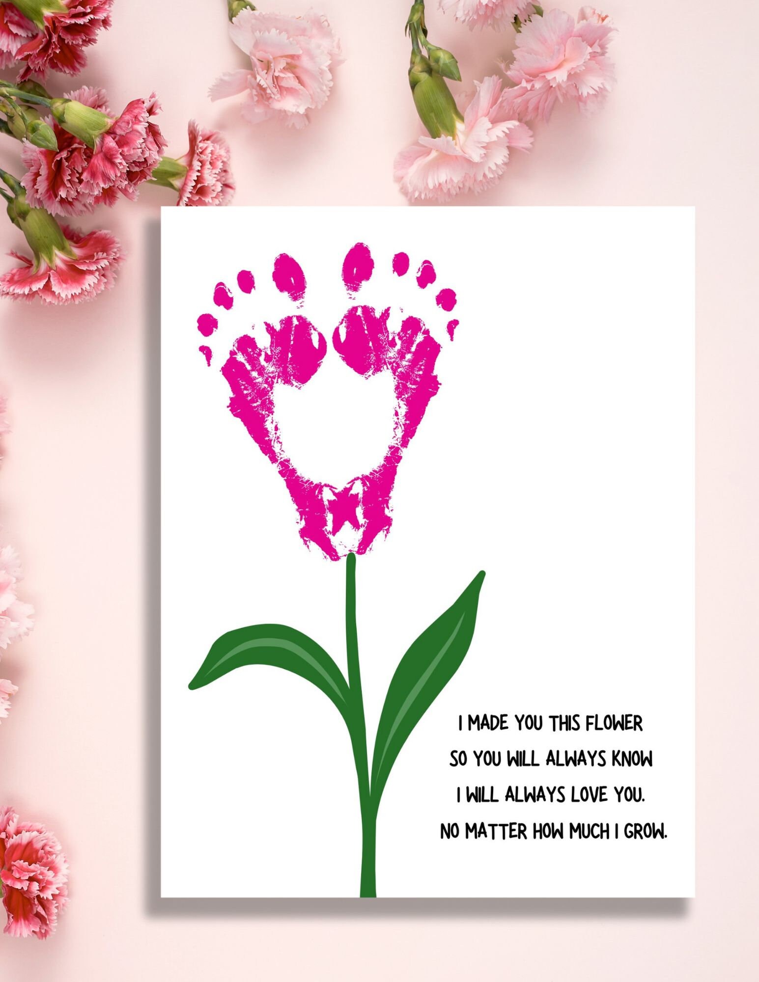 Printable Mother's Day Flower | Digital | PDF File | Kids' Footprint ...