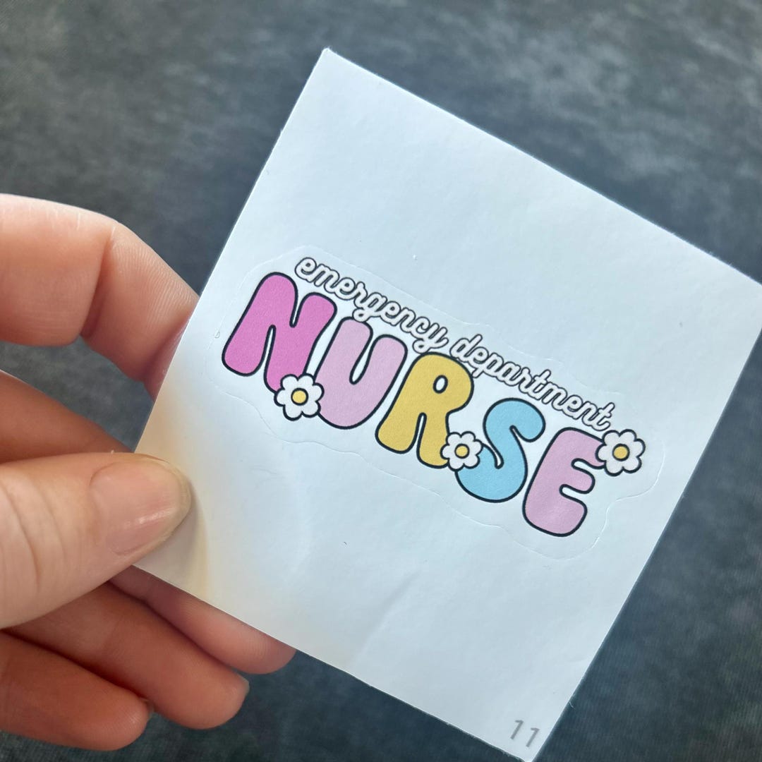 Personalized Spring Inspired Nurse Sticker, Cute Nurse Sticker, Flower ...