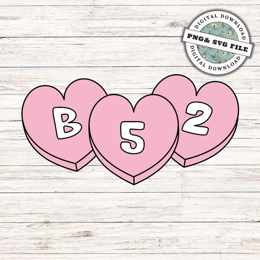 B52 Candy Heart PNG SVG | Cute Valentine Heart Digital Download | Nurse ...