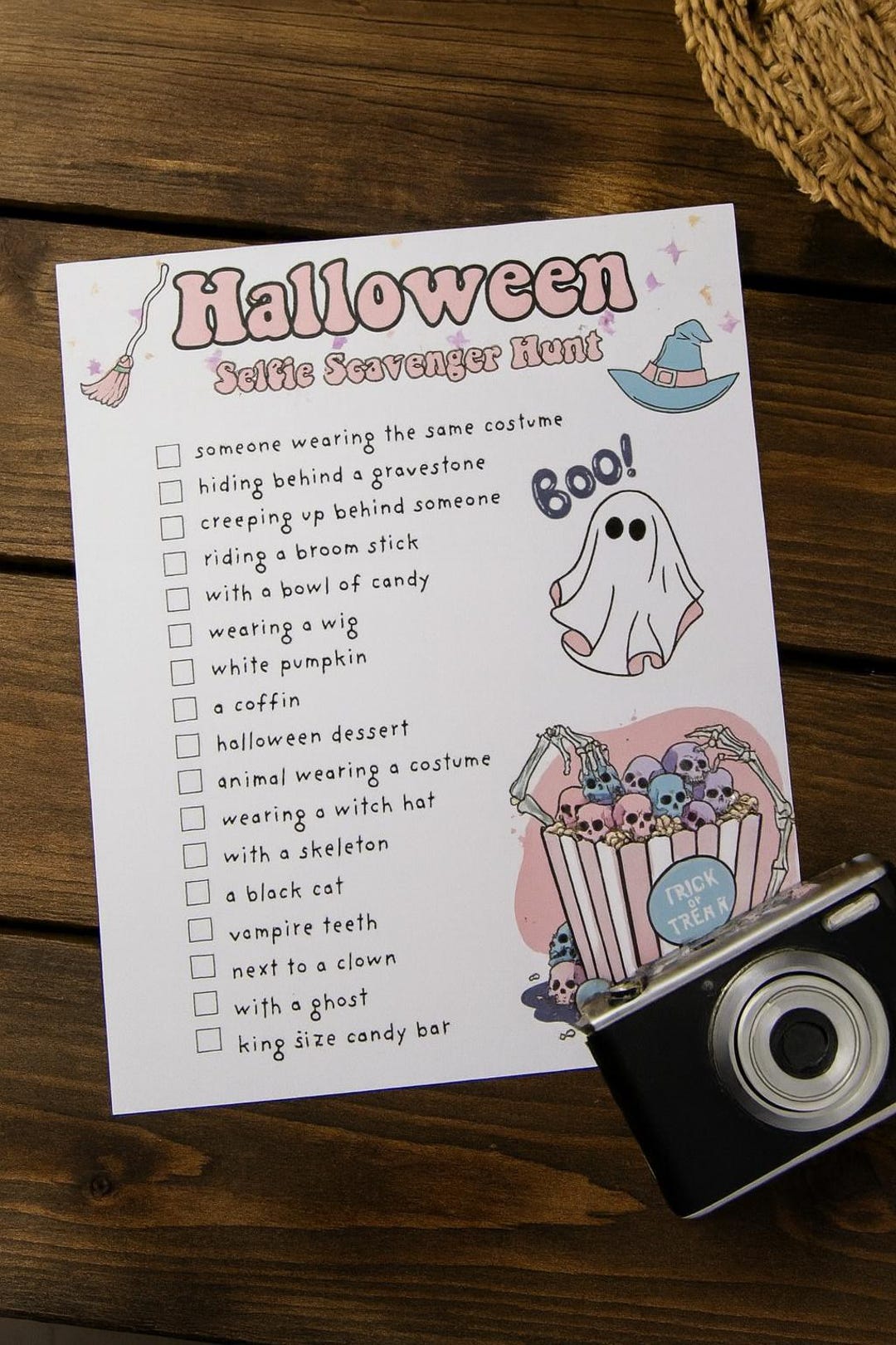 Halloween Selfie Scavenger Hunt Printable | Halloween Party Game | Kids ...