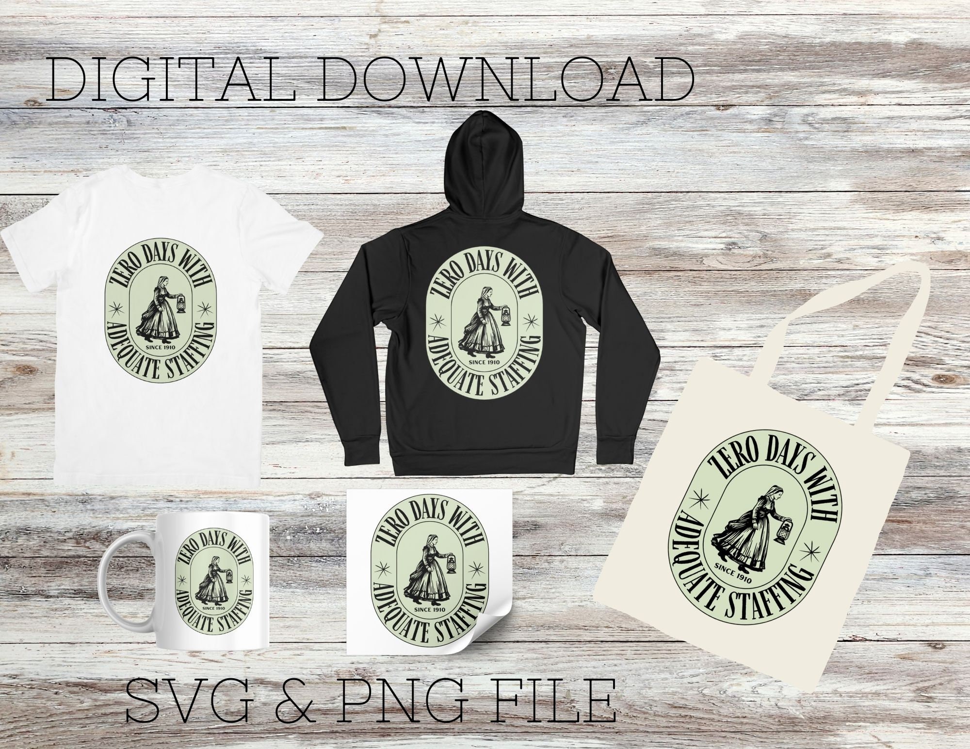 Florence Nightingale Nursing Humor SVG PNG | Adequate Staffing Quote ...