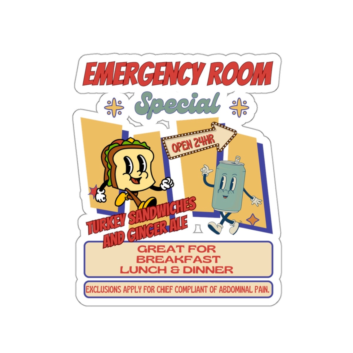 Funny Nurse Stickers - Emergency Room Special - Turkey Sandwiches ...