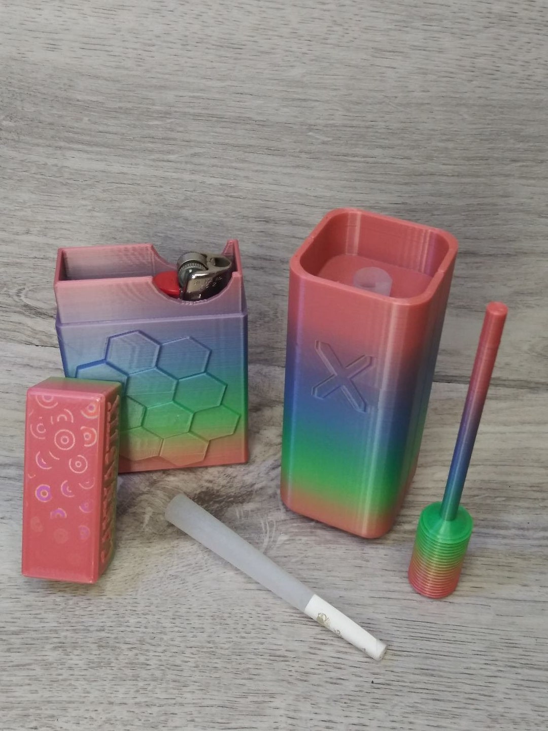 Lighter and Preroll Holder With King Size Cone Packer Joint Holder Doob ...