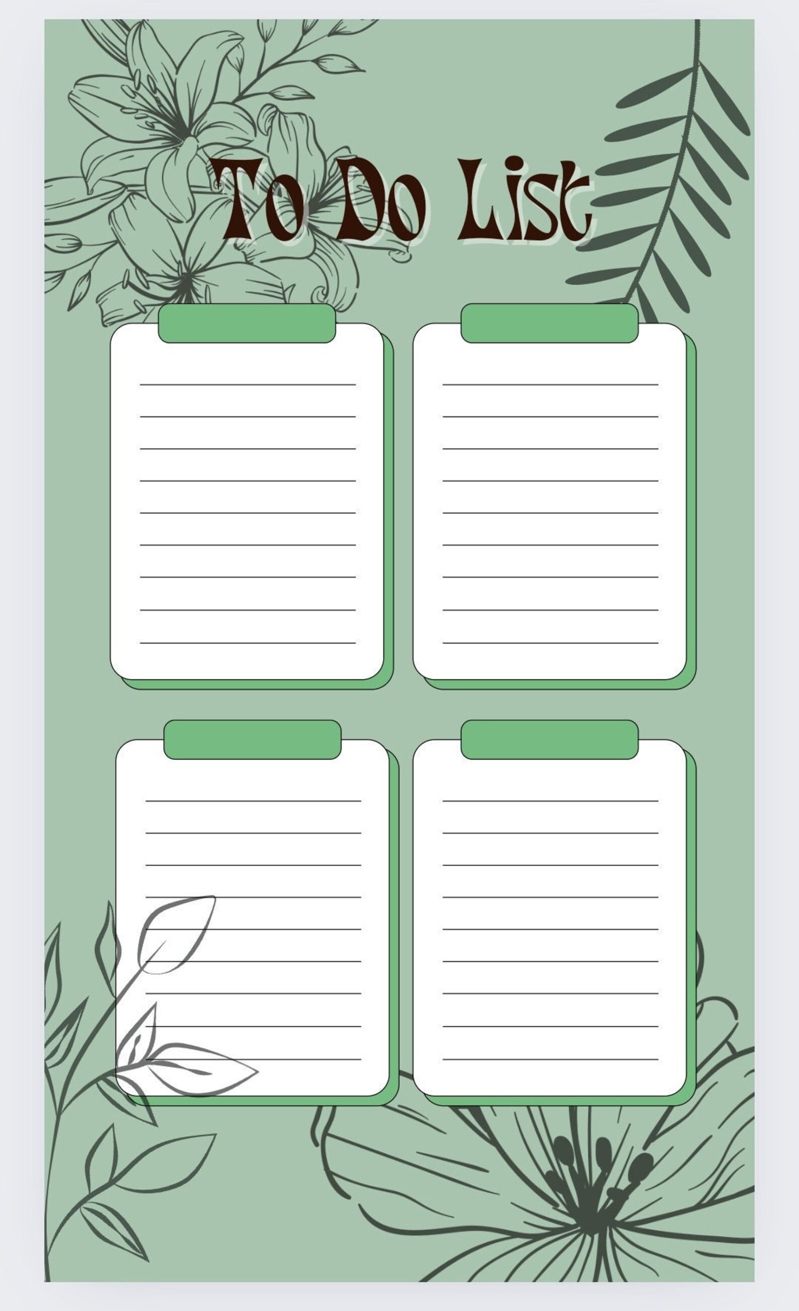 Digital and Printable to Do List 2 Page Combo - Etsy