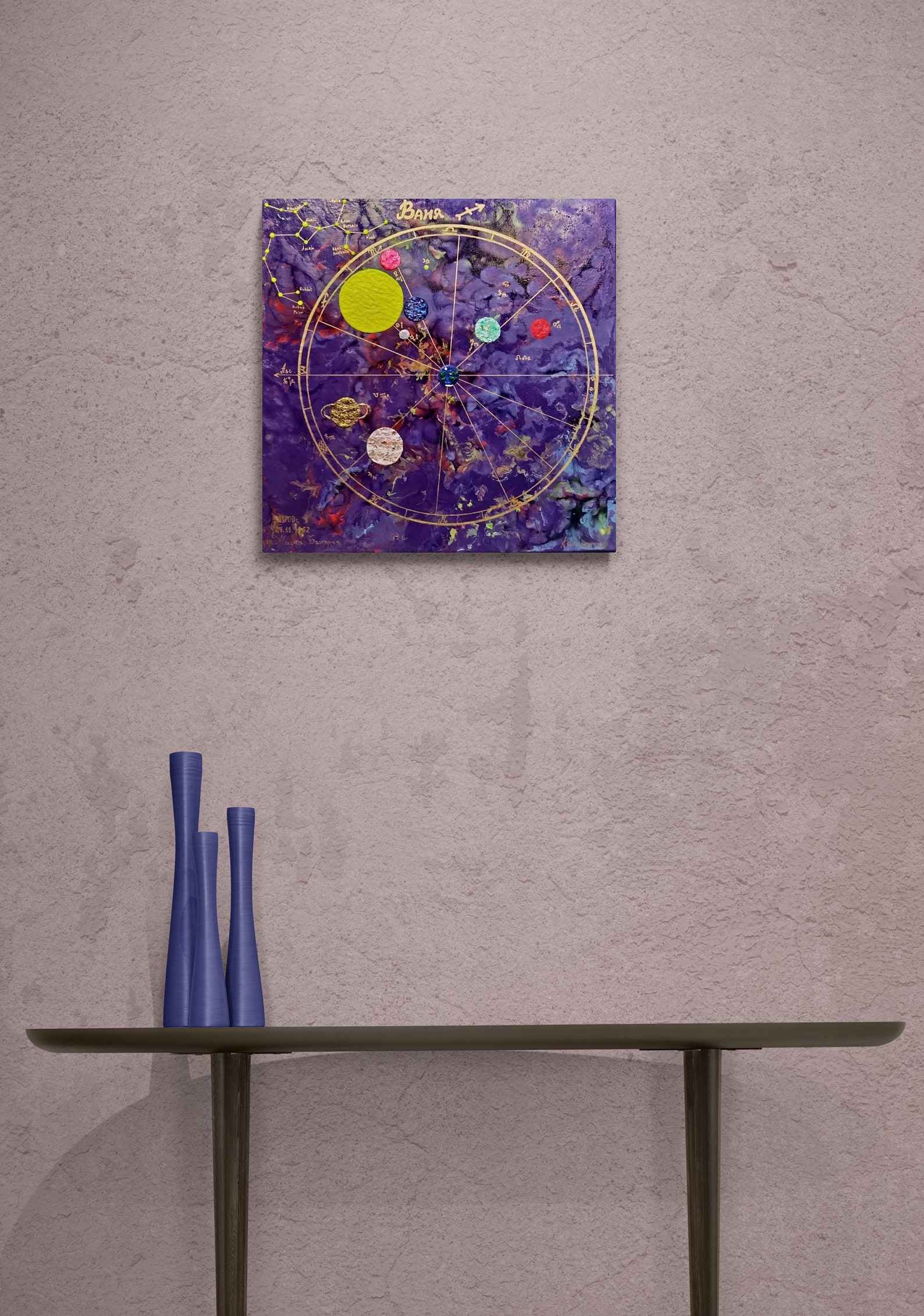 Custom Painting of Natal Chart Astrology Art Work Personalized Birth ...