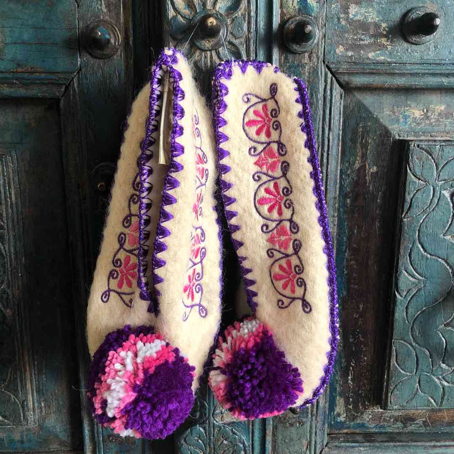 Warm Slippers - Elsa Winter Colors, Woolen Slippers for Woman, Woolen ...