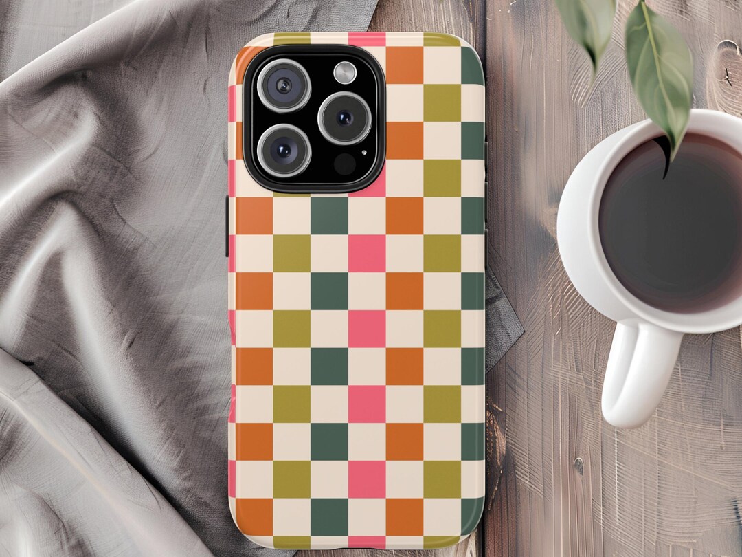 Retro Checkered Pattern Phone Case | Colorful Checkerboard Phone Case ...