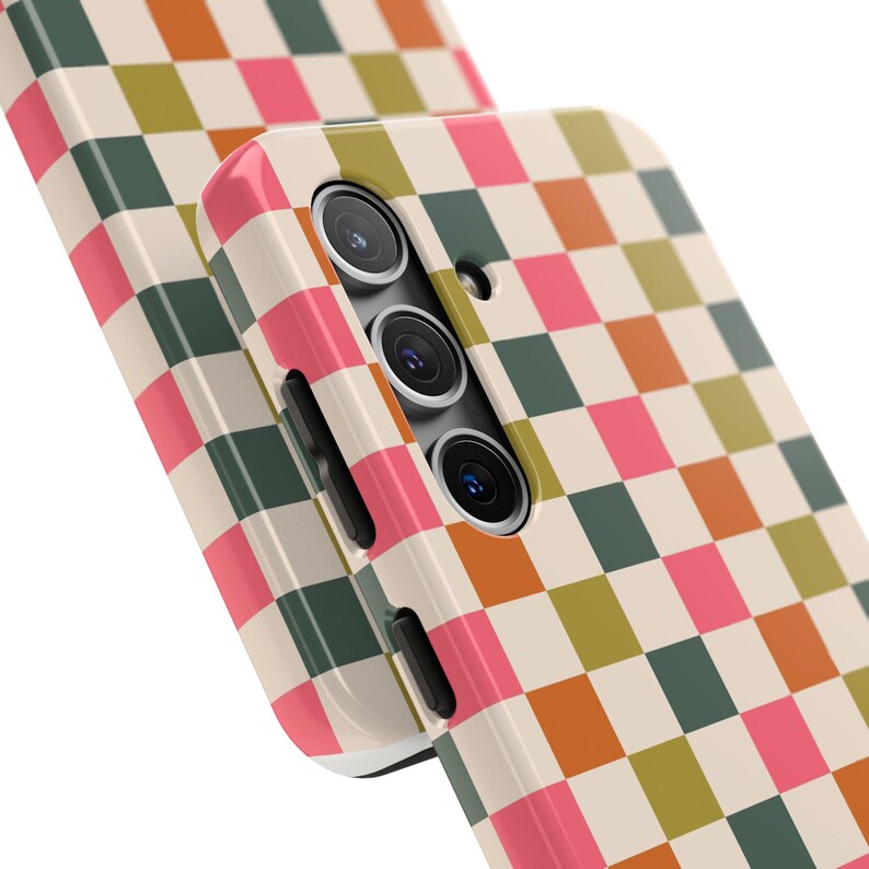 Retro Checkered Pattern Phone Case | Colorful Checkerboard Phone Case ...