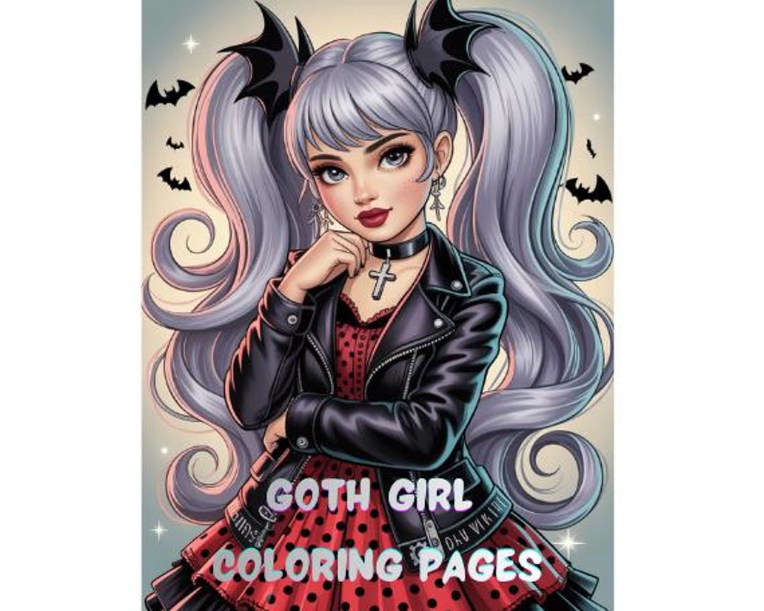 Goth Girl Coloring Book Printable | Spooky Cute Gothic Pages | Instant ...