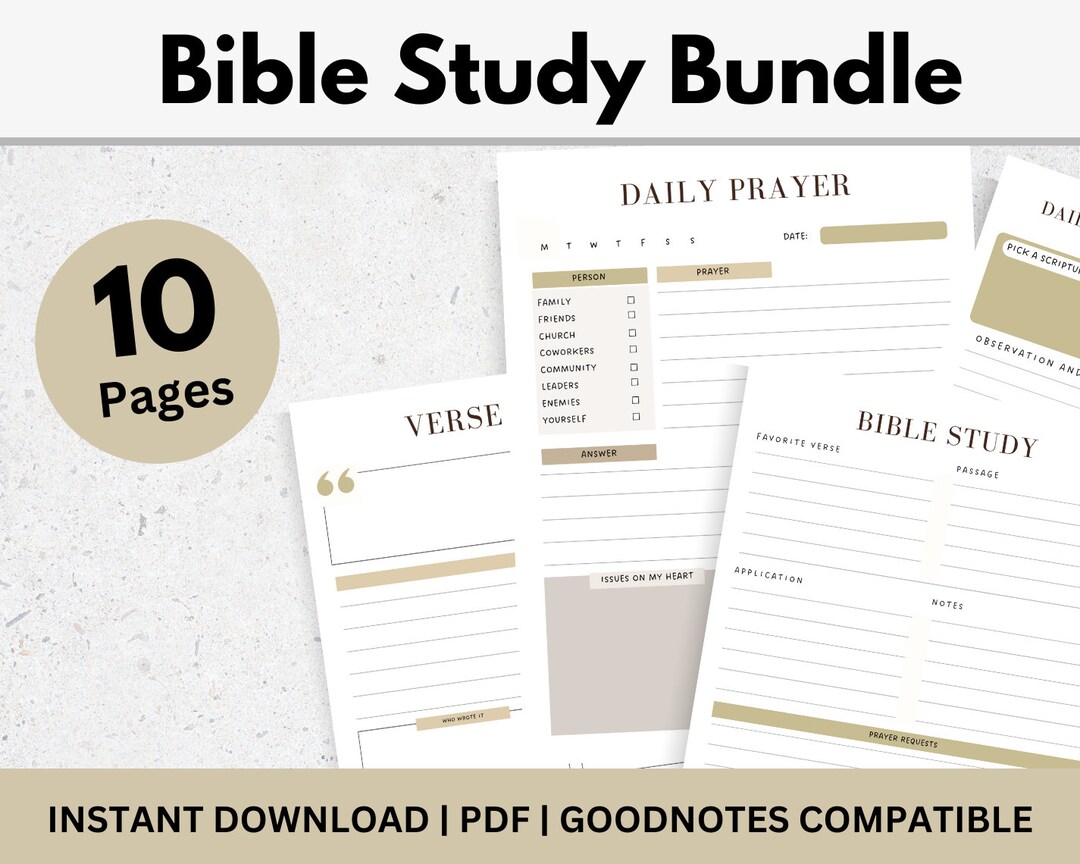 Digital Bible Study Bundle, Printable, Bible Study Guide, SOAP Journal ...