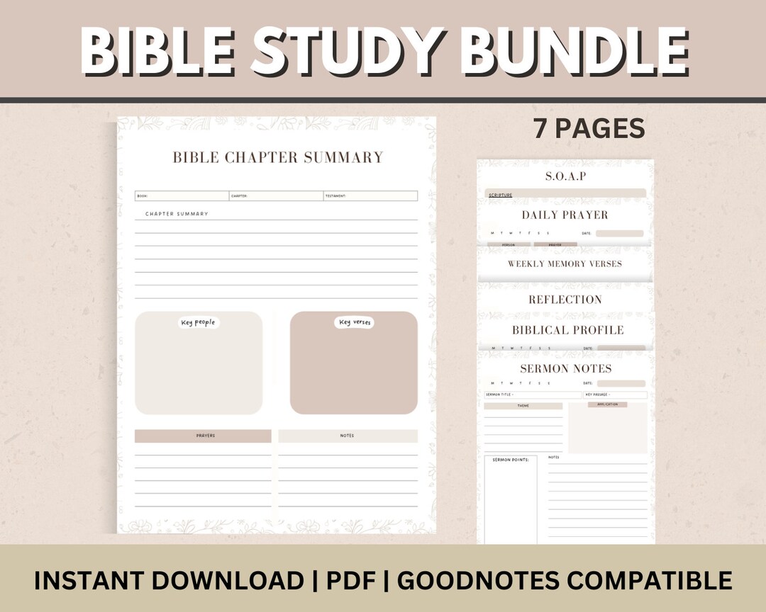 Digital Bible Study Bundle, Printable, Bible Study Guide, SOAP Journal ...