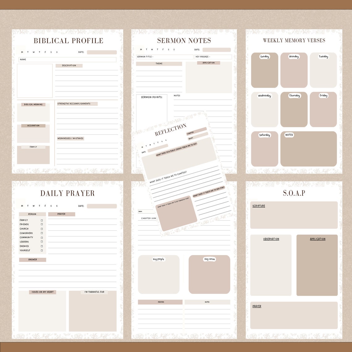 Digital Bible Study Bundle, Printable, Bible Study Guide, SOAP Journal ...