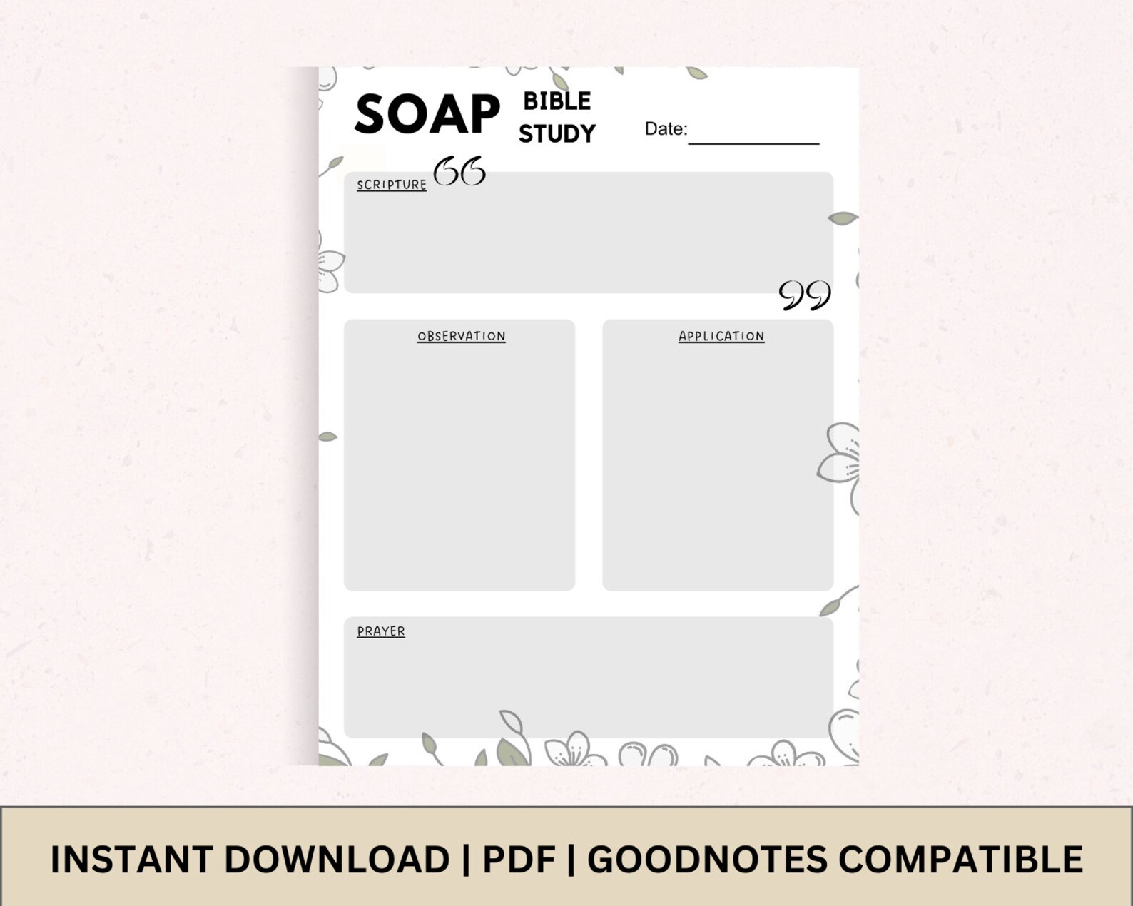 SOAP Bible Study Templates, Goodnotes, Digital Bible Study Scripture ...