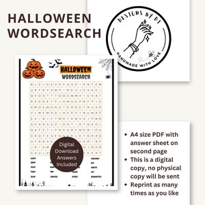 Printable Halloween Wordsearch - Etsy