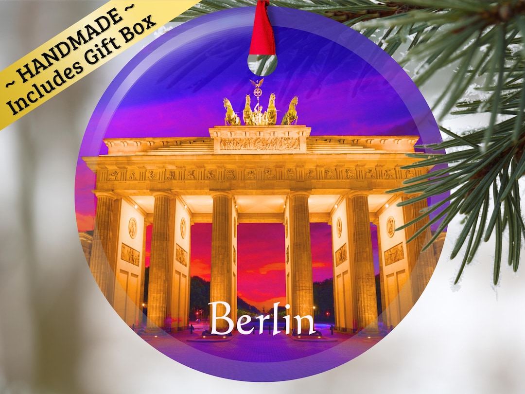 Berlin Germany Glass Ornament With Gift Box, Brandenburg Gate Keepsake ...