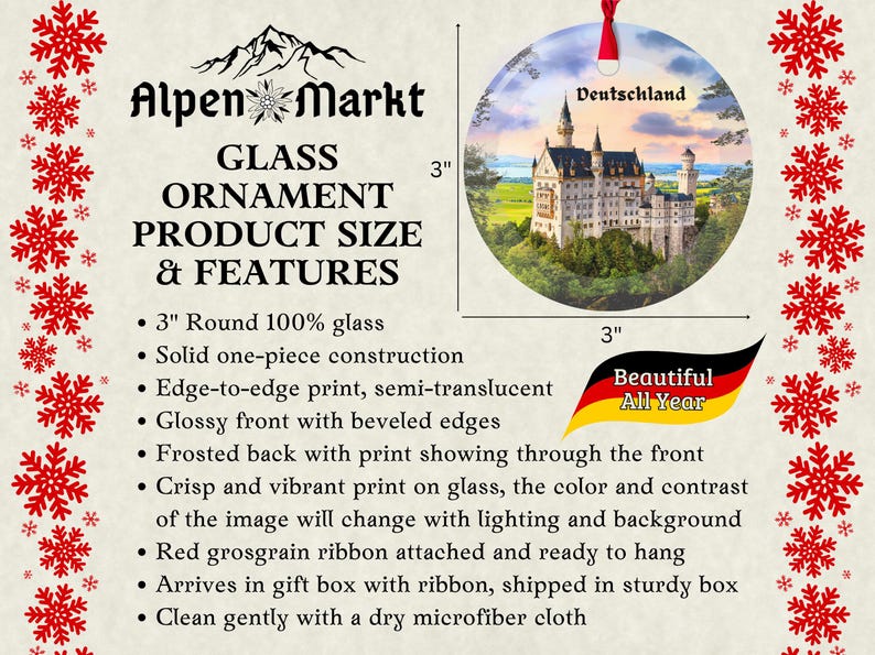 Berlin Germany Glass Ornament With Gift Box, Brandenburg Gate Keepsake ...