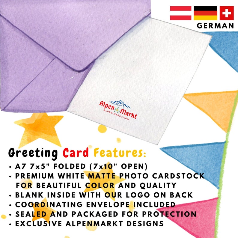 German Birthday Card With Cute Mouse Holding geburtstag Greeting Signs ...