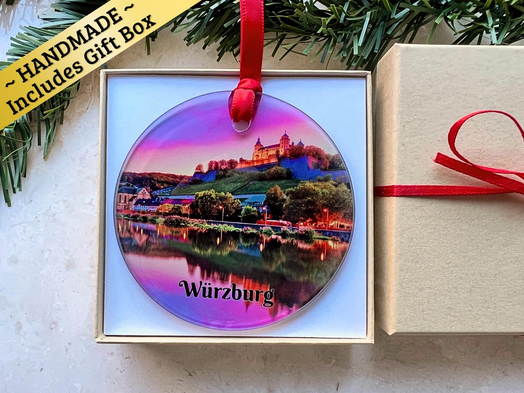 Würzburg Germany Glass Ornament With Gift Box, Souvenir Keepsake ...