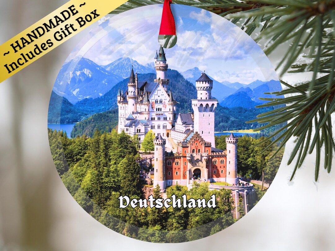 Deutschland Glass Ornament With Gift Box, Germany Castle Keepsake ...