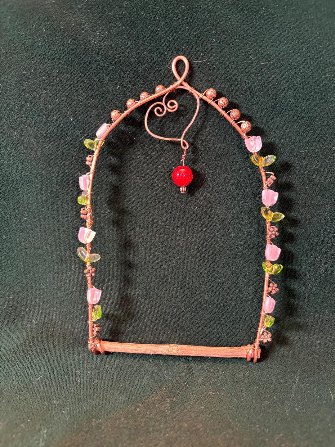 Copper Wire Hummingbird Swing, Hummingbird Perch With Tulip Beads - Etsy