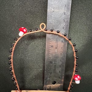 Copper Hummingbird Swing, Bird Perch With Glass Mushroom Beads and ...