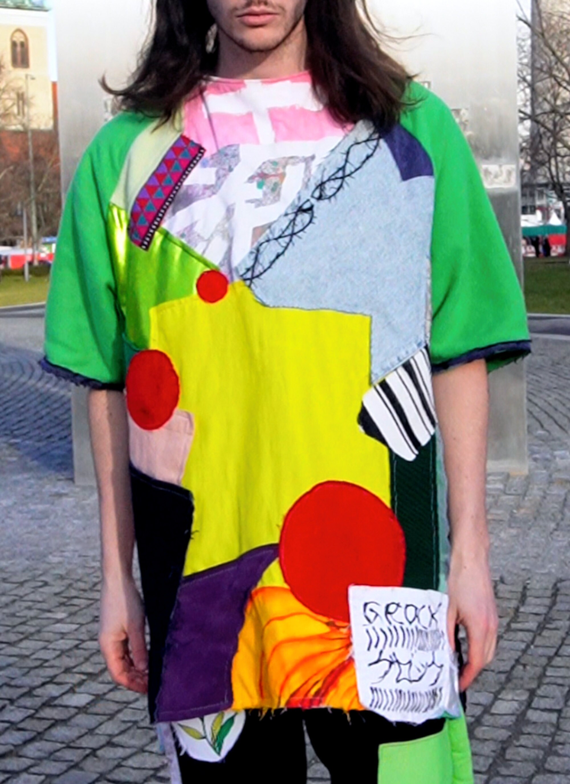 Unisex Patchwork AVANT GARDE TSHIRT Design by Grock, Fleece Upcycled ...