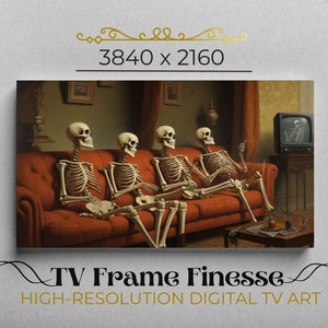TV Frame Four Skeleton Art Samsung Frame TV Art Original Funny ...