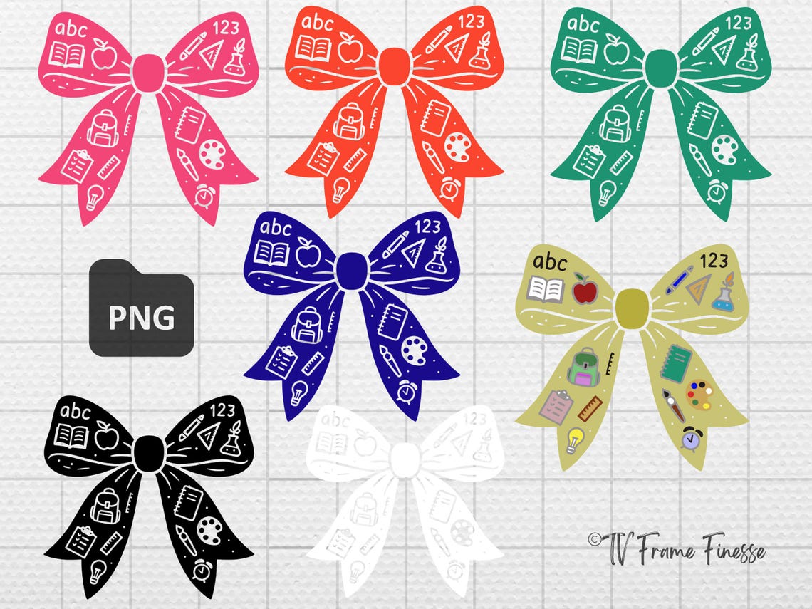 Teacher Bow PNG Bundle: Back to School Shirt Design (digital Download ...