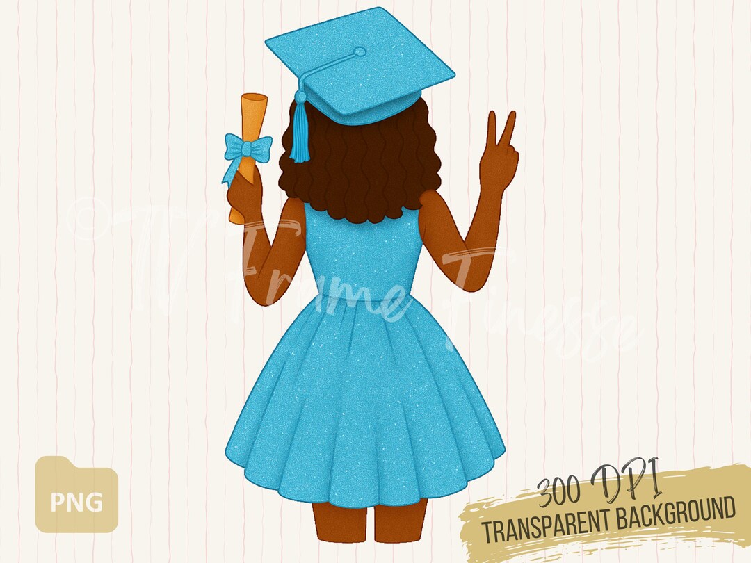 Black Grad Girl SVG PNG Digital Download: High School Graduation PNG ...