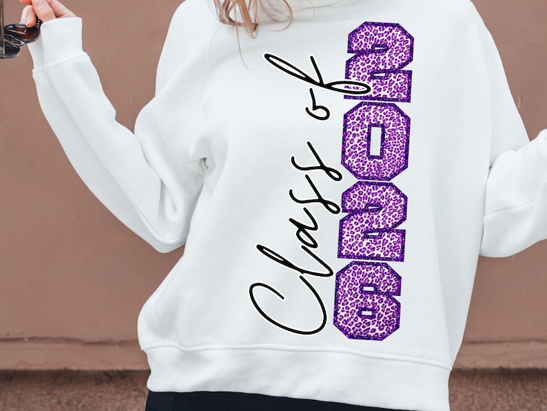 Senior 2026 PNG Files for Sublimation, Purple Sparkle Leopard Print ...