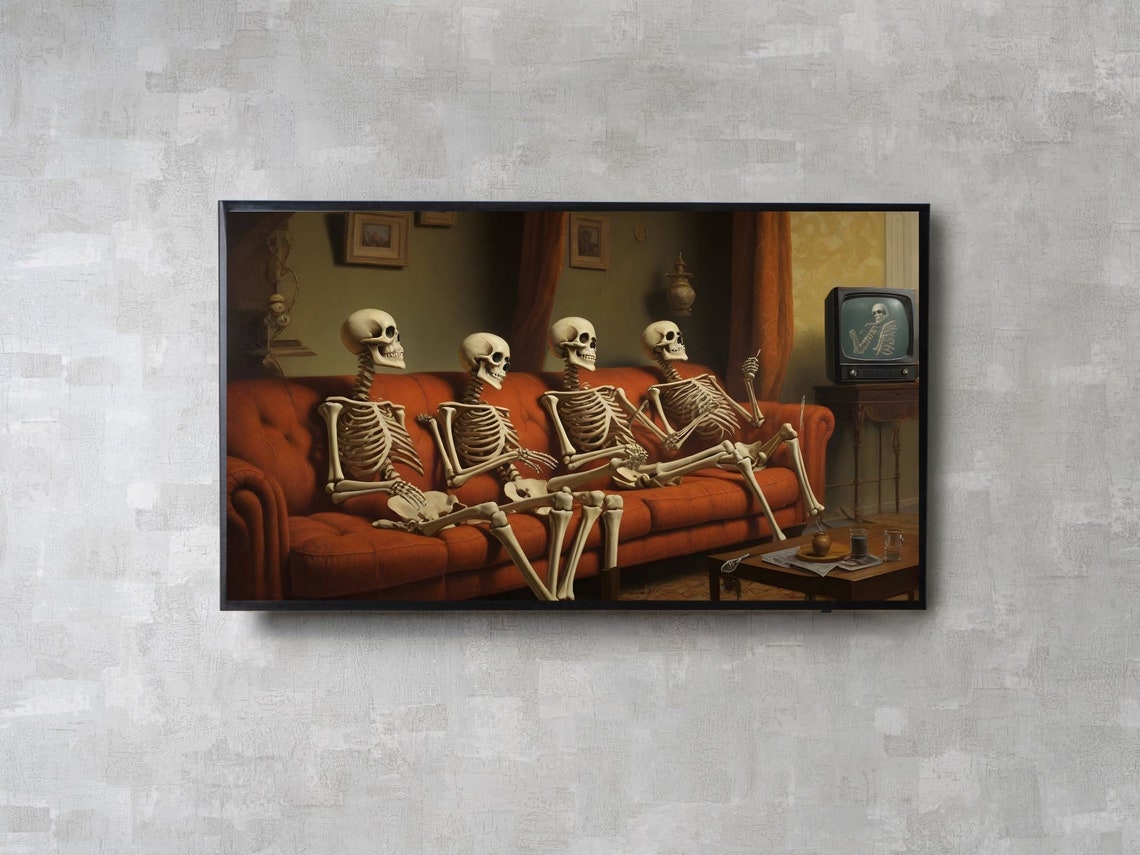 TV Frame Four Skeleton Art Samsung Frame TV Art Original Funny ...