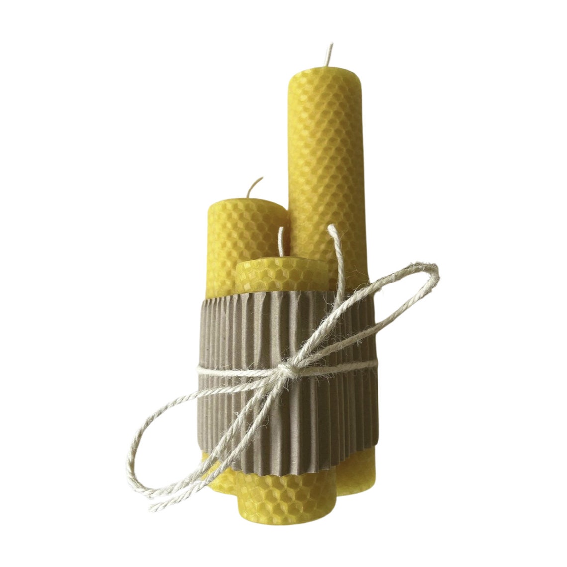 100% Pure Norwegian Beeswax Candles set of Three, Thick Pillar Beeswax ...