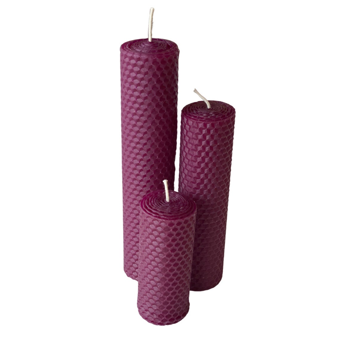 100% Pure Norwegian Beeswax Candles set of Three, Thick Pillar Beeswax ...
