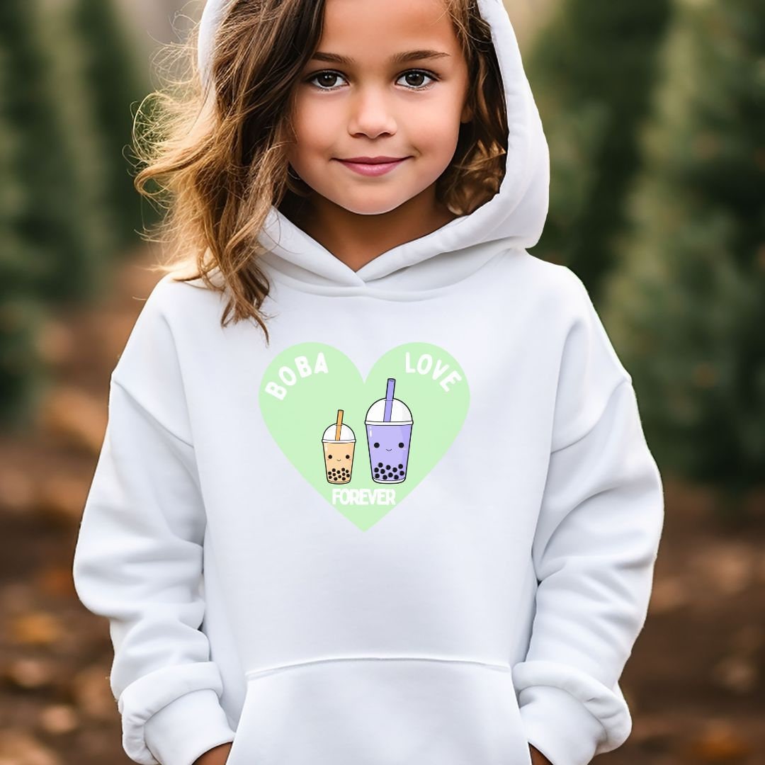 Boba Shirt Kawaii Hoodie for Girls Cute Heart Popular Aesthetic Kawaii ...
