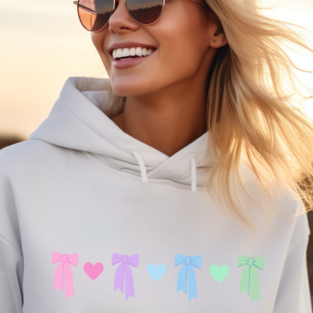Bow Hoodie Gift for Her Coquette Ribbon Sweatshirt Popular Right Now ...