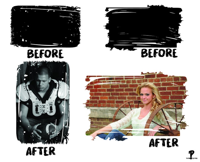 16 Vector Grunge Photo Masks for Illustrator - Etsy