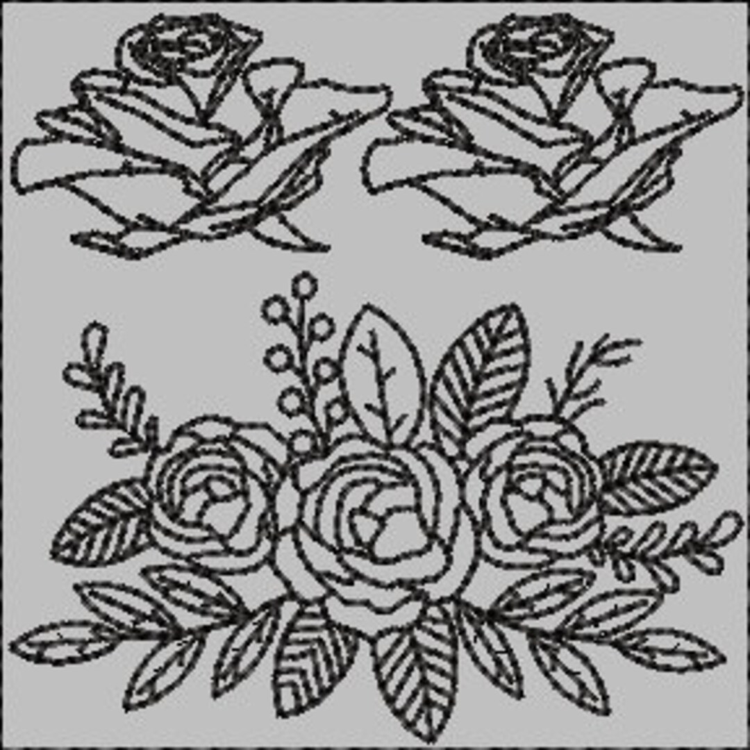 Rose Quilting Machine Embroidery Design. Rose Quilt Embroidery Design ...