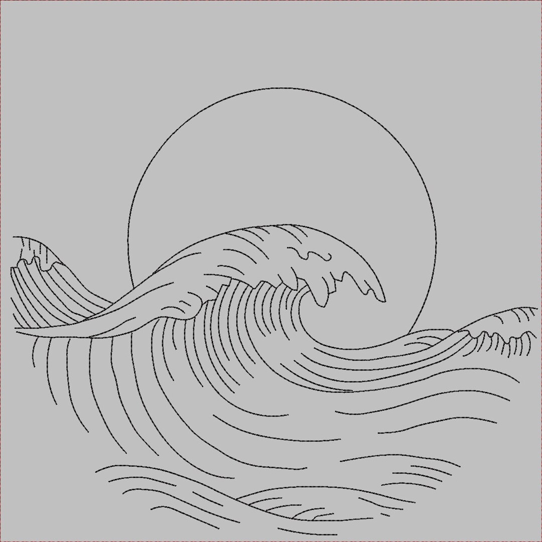 Waves Quilting Machine Embroidery Design. Waves Quilt Embroidery Design ...