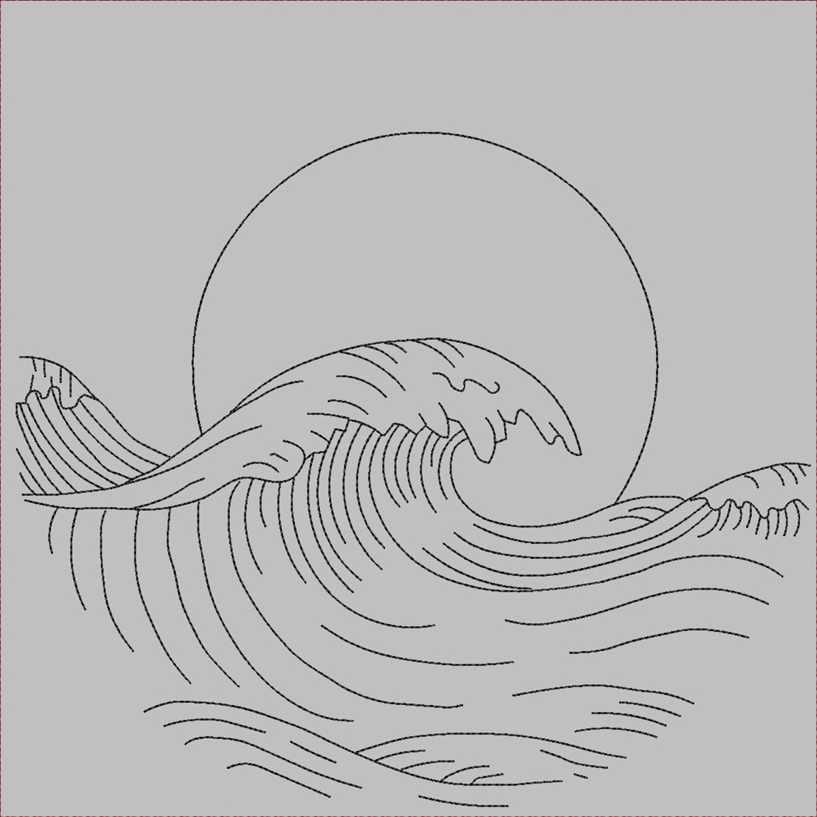 Waves Quilting Machine Embroidery Design. Waves Quilt Embroidery Design ...