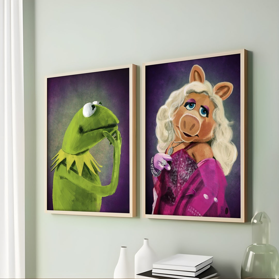 Miss Piggy & Kermit Poster Framed Set of 2 Wall Art the - Etsy