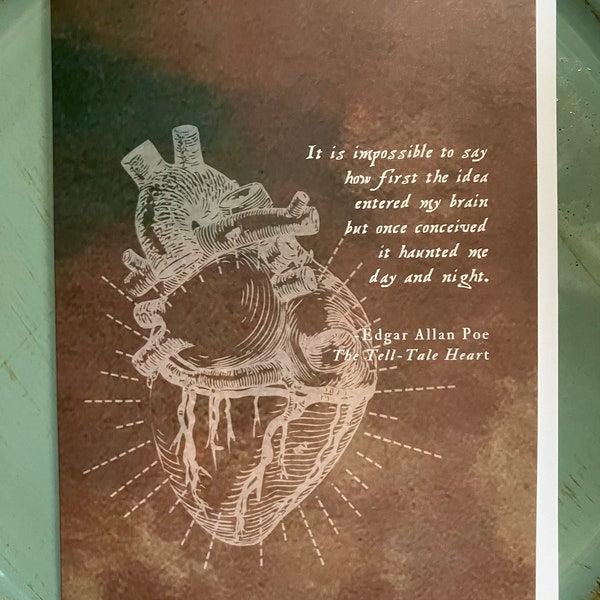 Edgar Allan Poe Greeting Card - Etsy