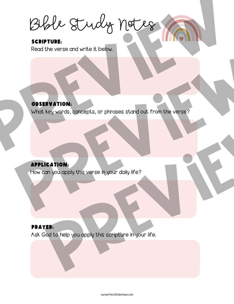 SOAP Bible Study Notes Pages: Women's Printable (PDF Download) - Etsy