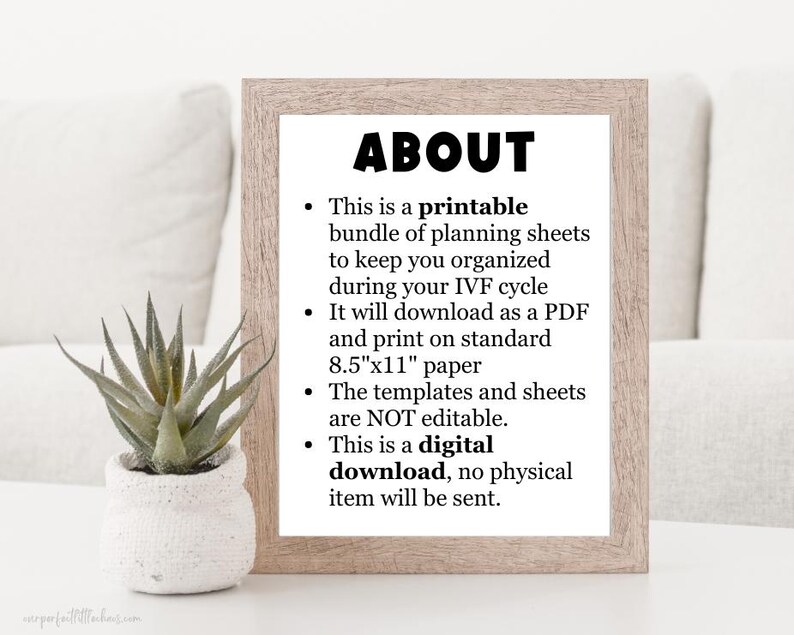 IVF Printable Planning Sheets | IVF Infertility Printables | Ivf ...